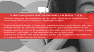 Chargeback Reason Code 74- Late Presentment | PDF | Credit Cards | Personal Debt
