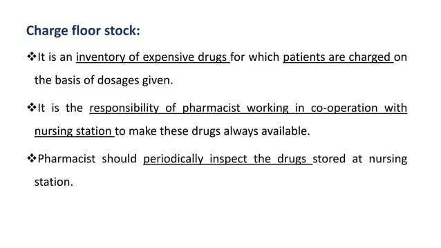 Inventory control: CHARGE FLOOR STOCK- Inventory methods | PPT