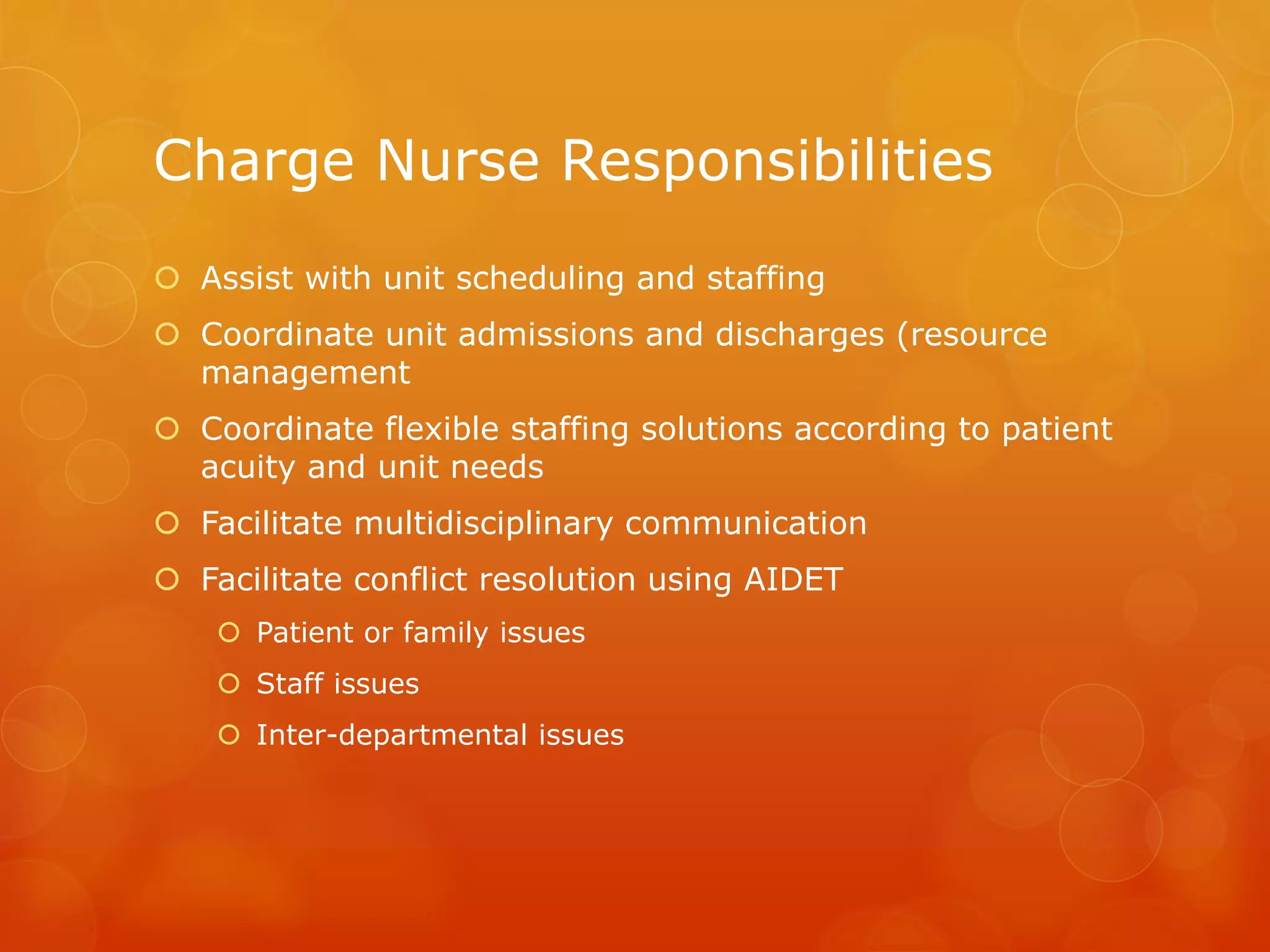 Charge nurses presentation- How to be a great leader | PPTX