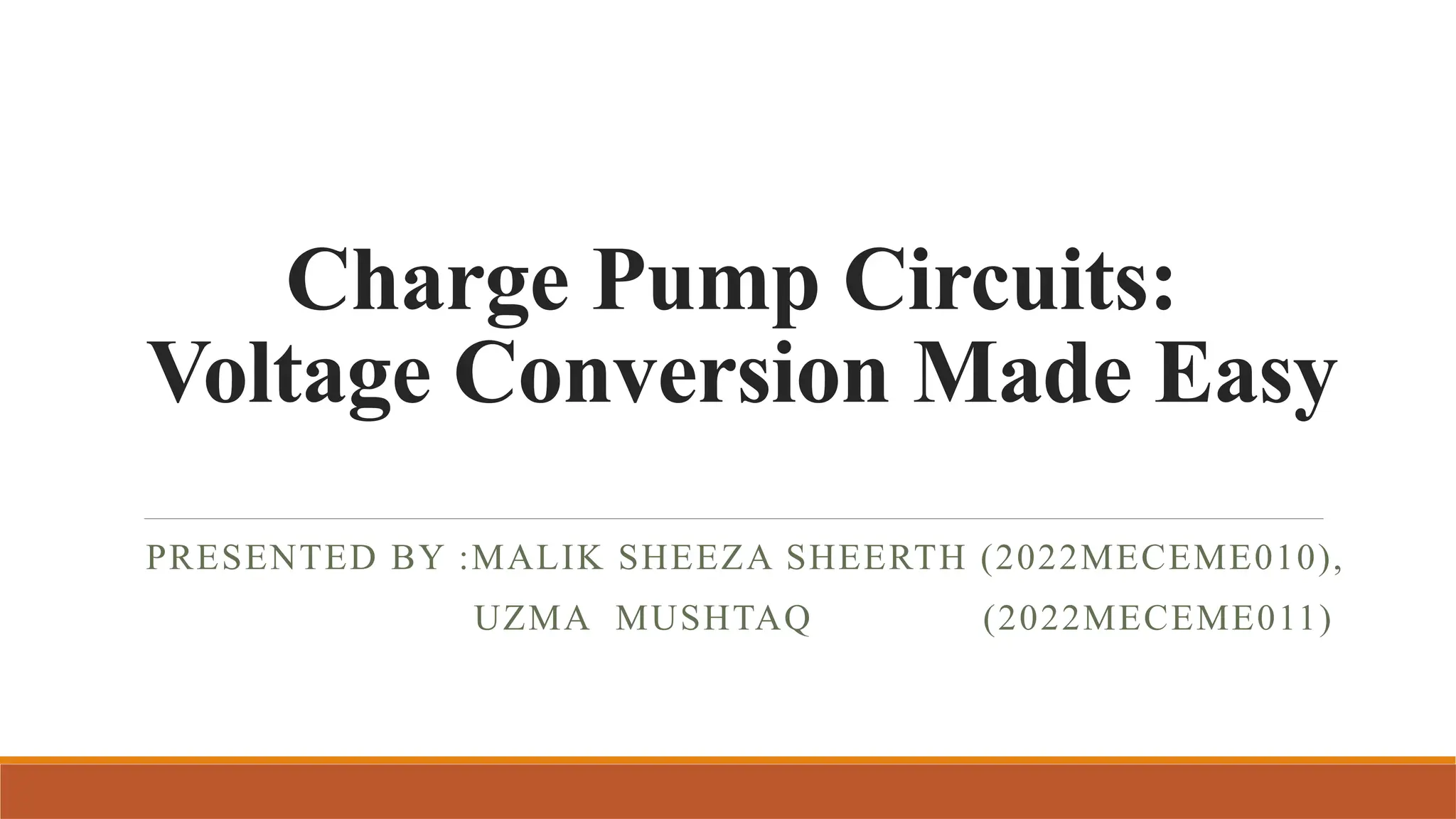 Charge Pump Circuits charge pump circuit | PPTX