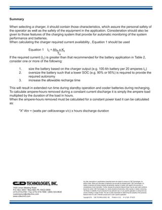 Charger selection for vrla batteries | PDF