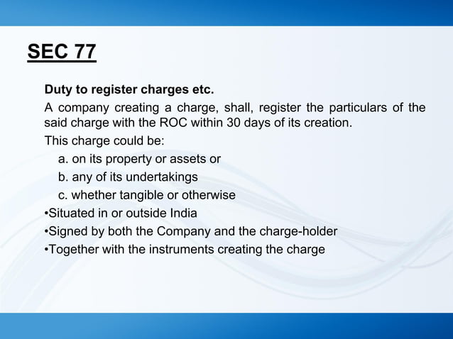 REGISTRATION OF CHARGES COMPANIES ACT, 2013 | PDF | Business | Business ...