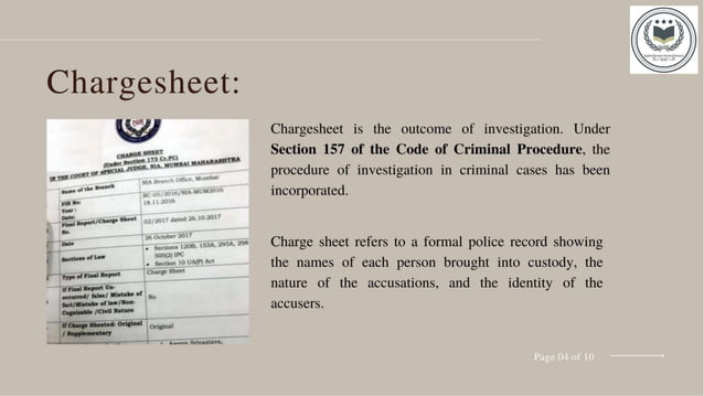 charge sheet | PPT