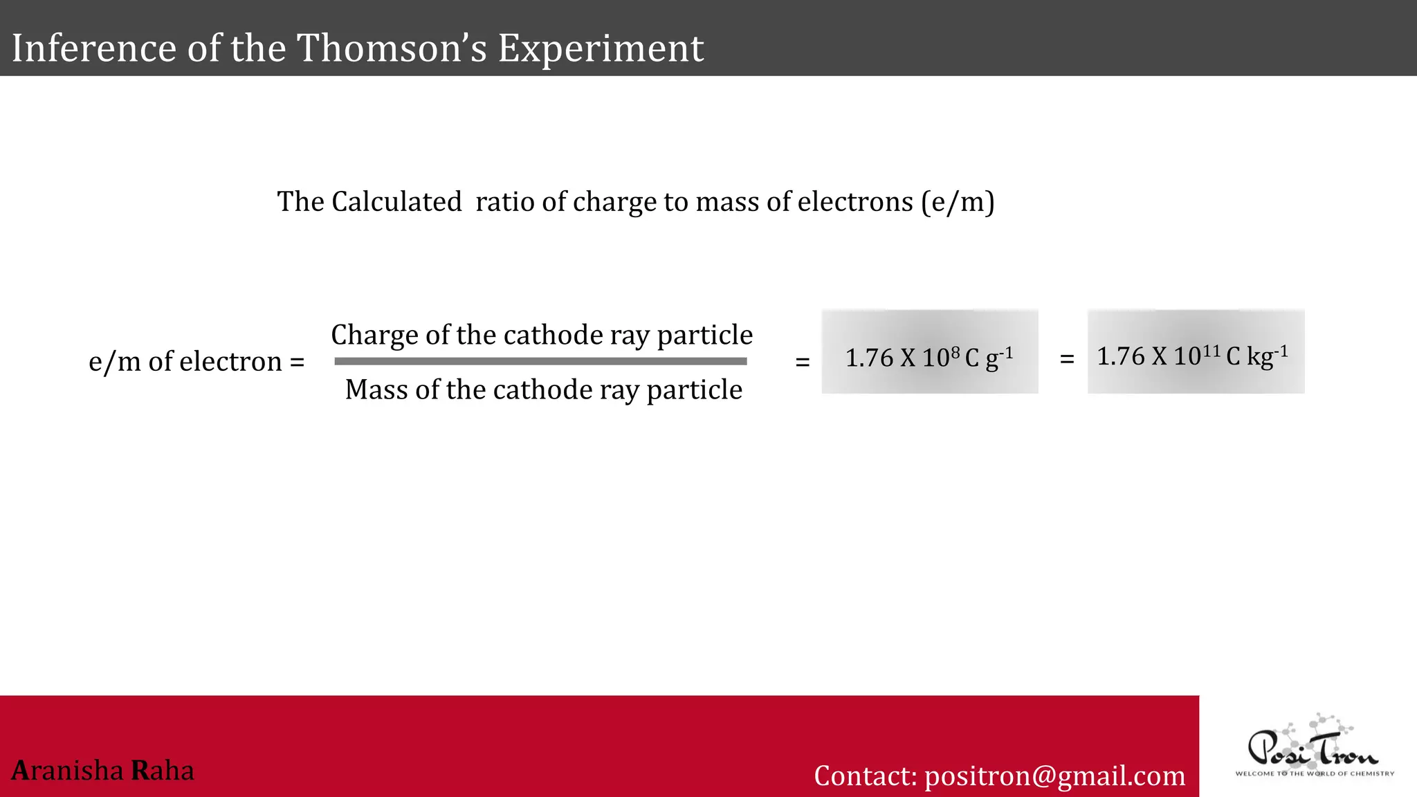 Charge to mass ratio of electrons | PPTX