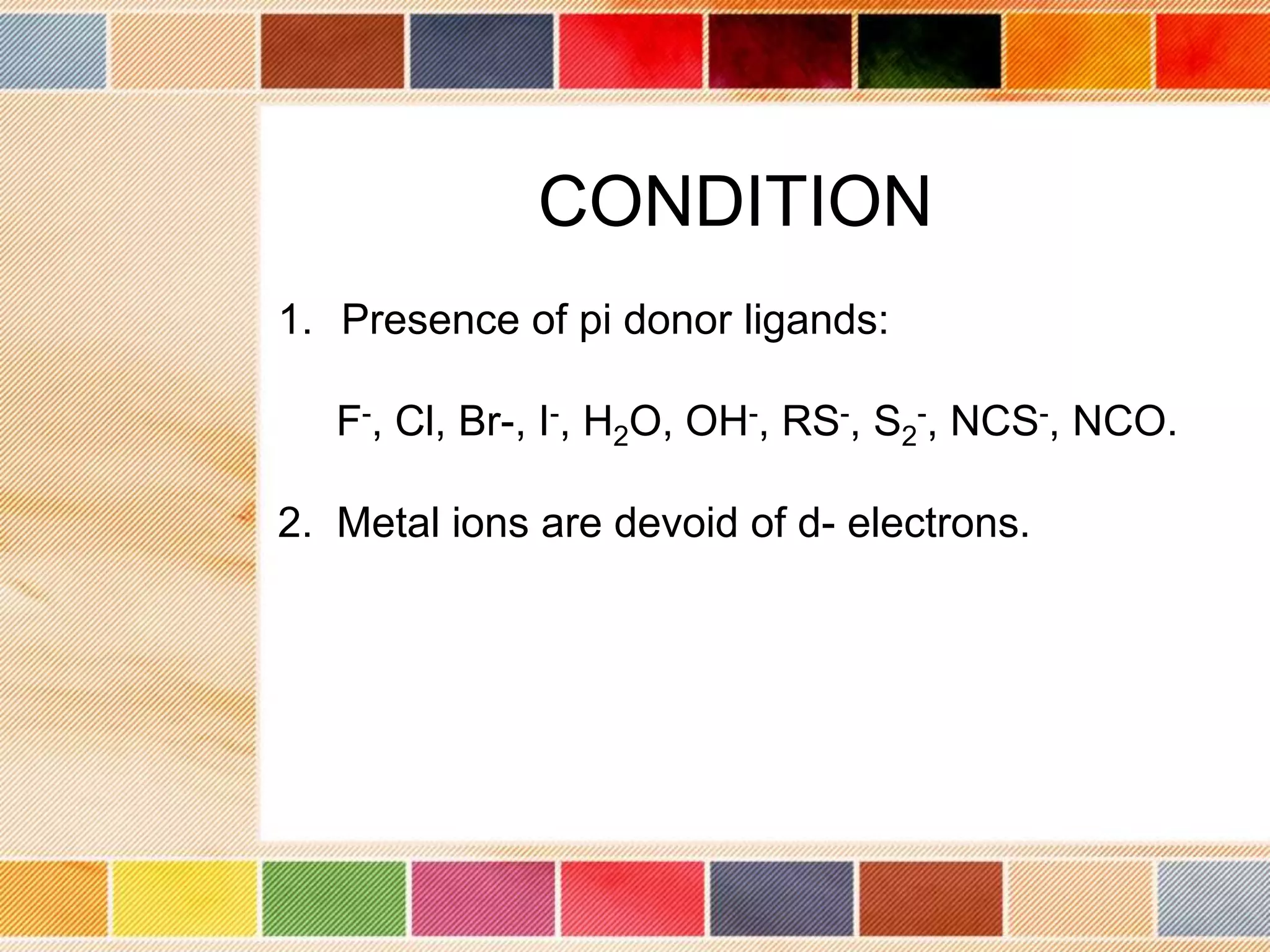 Charge transfer- color of the complexes | PPTX