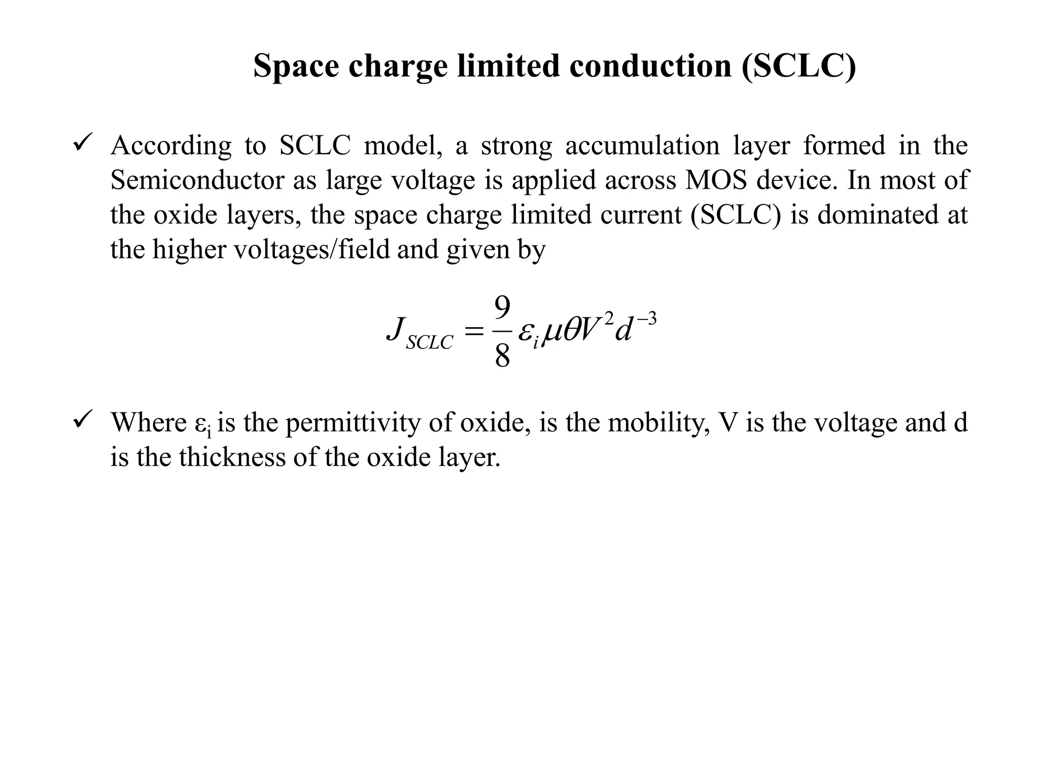 Charge transport in mos | PDF