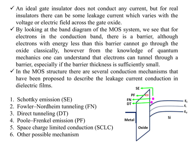 Charge transport in mos | PDF | Chemistry | Science