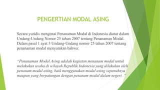 Charisma 11140935 modal asing dan hutang luar negerii | PPT
