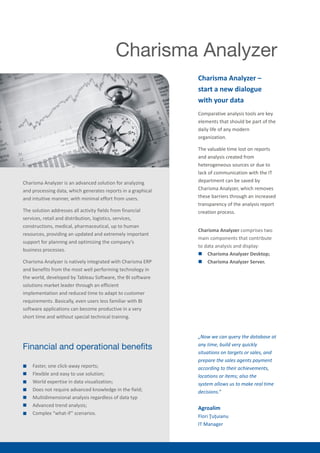 Charisma Analyzer - Business Intelligence Software | PDF