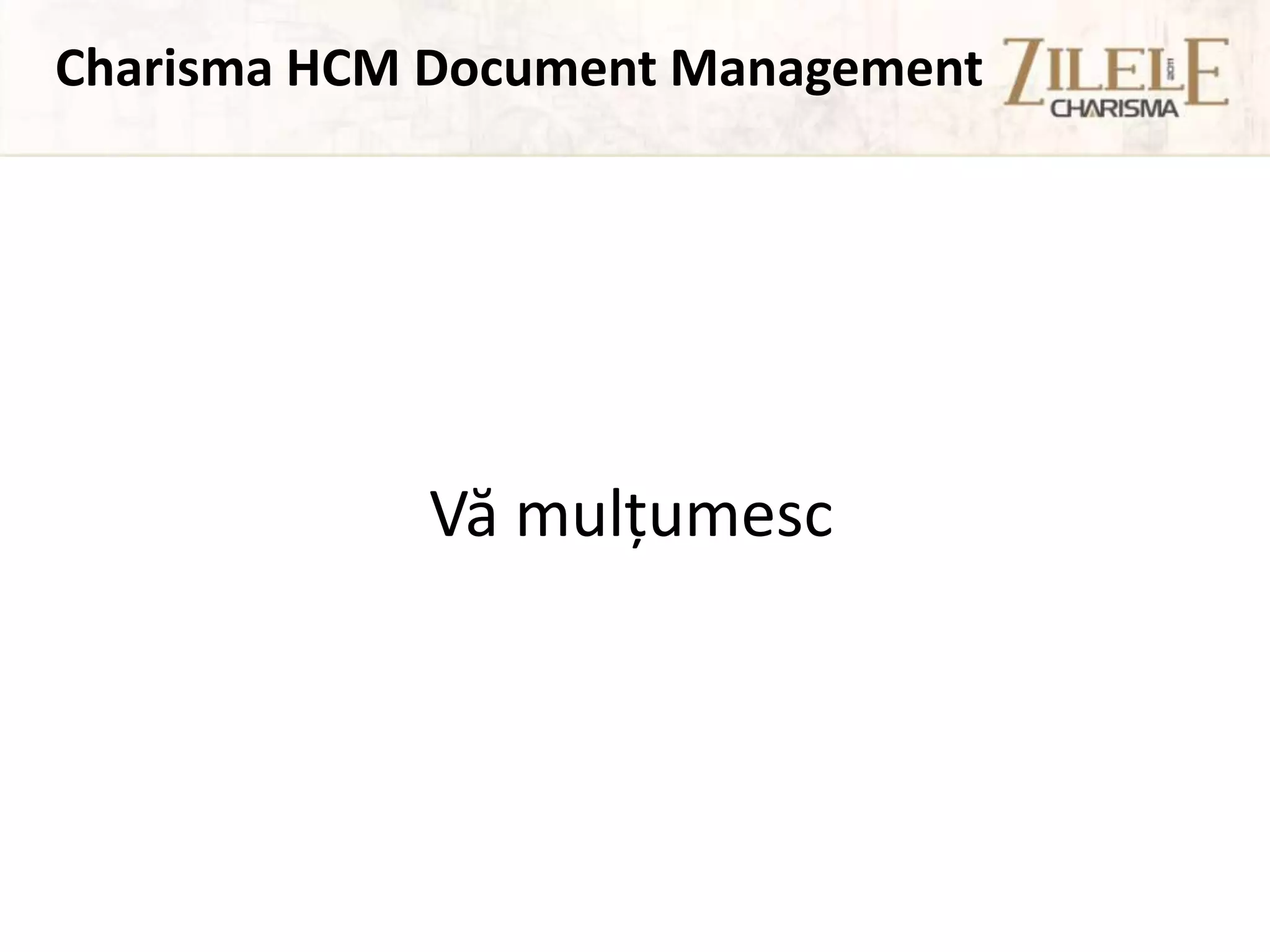 Charisma HCM document management | PPT