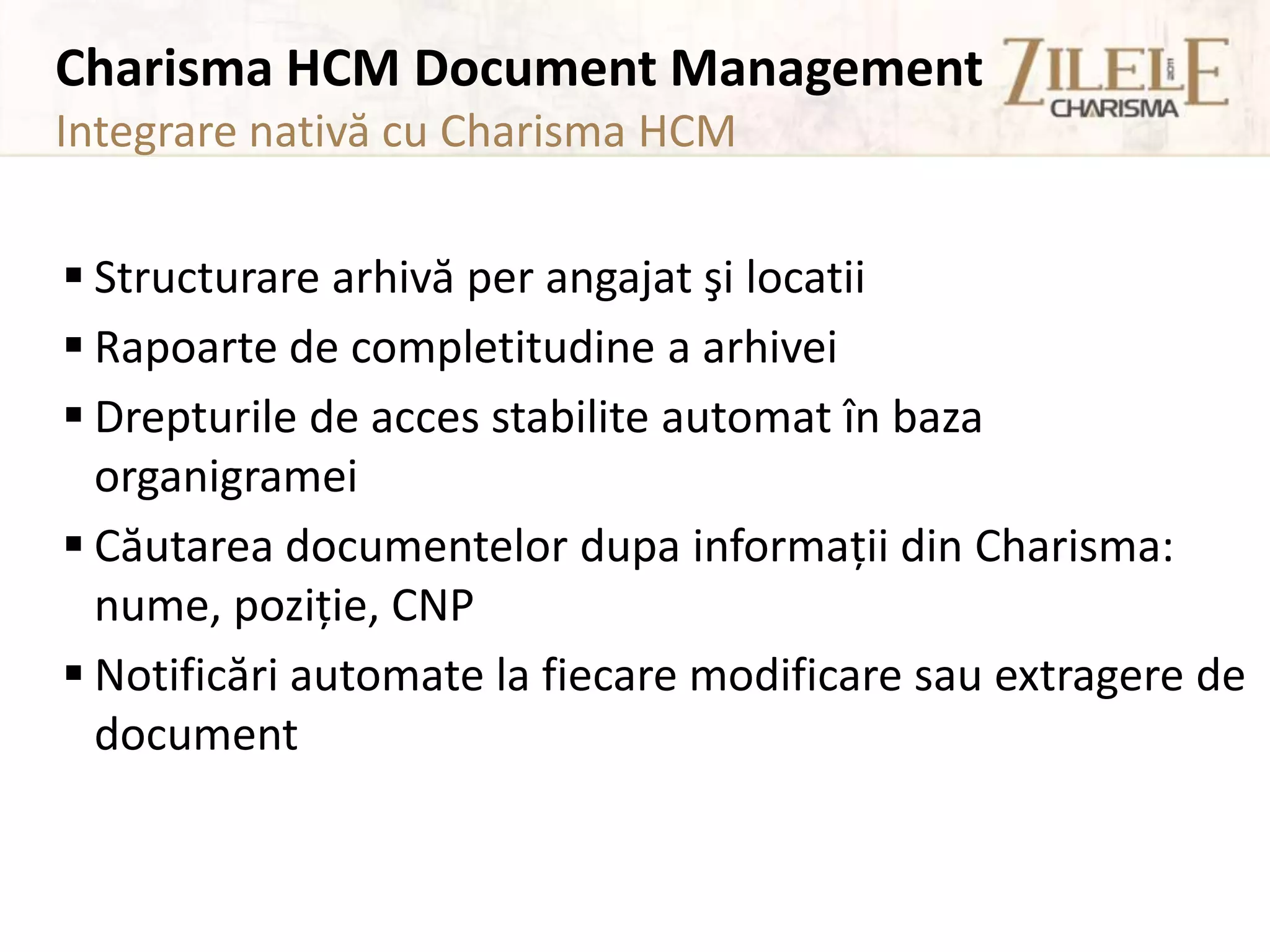 Charisma HCM document management | PPTX
