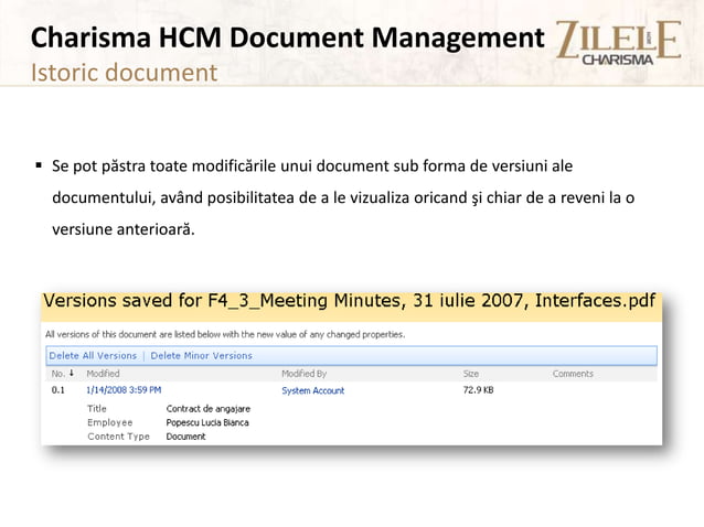 Charisma HCM document management | PPTX