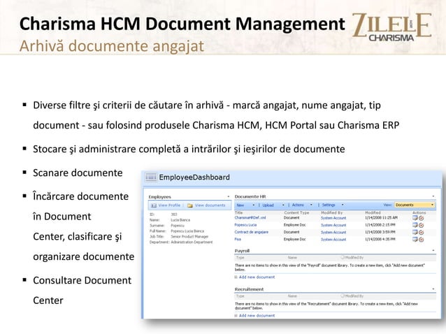 Charisma HCM document management | PPTX