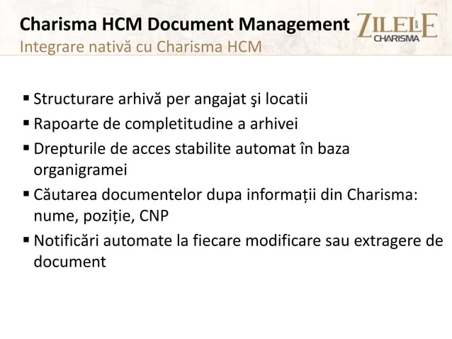 Charisma HCM document management | PPTX