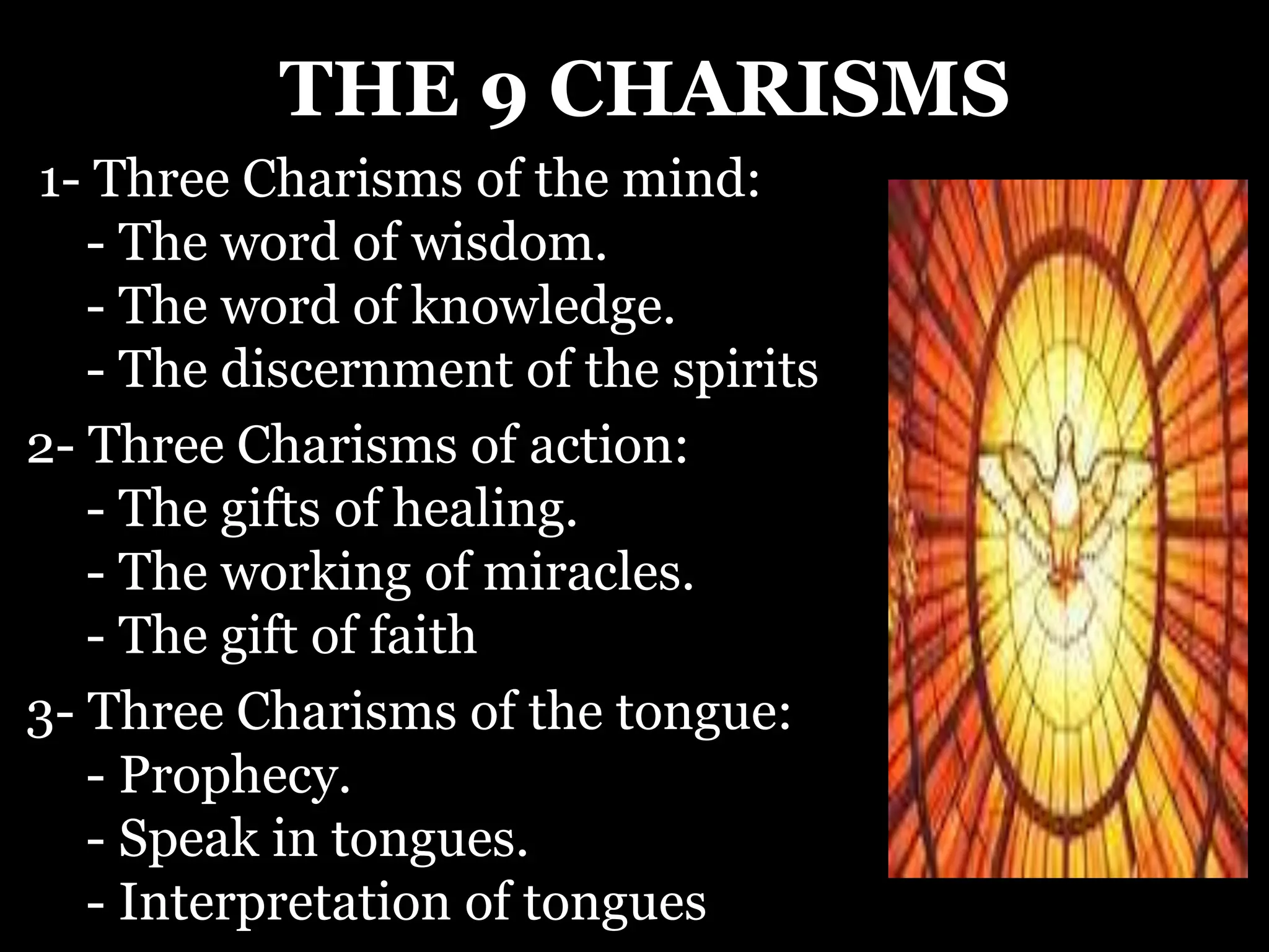 Charisms and spiritual gifts in a catholic context. | PPT