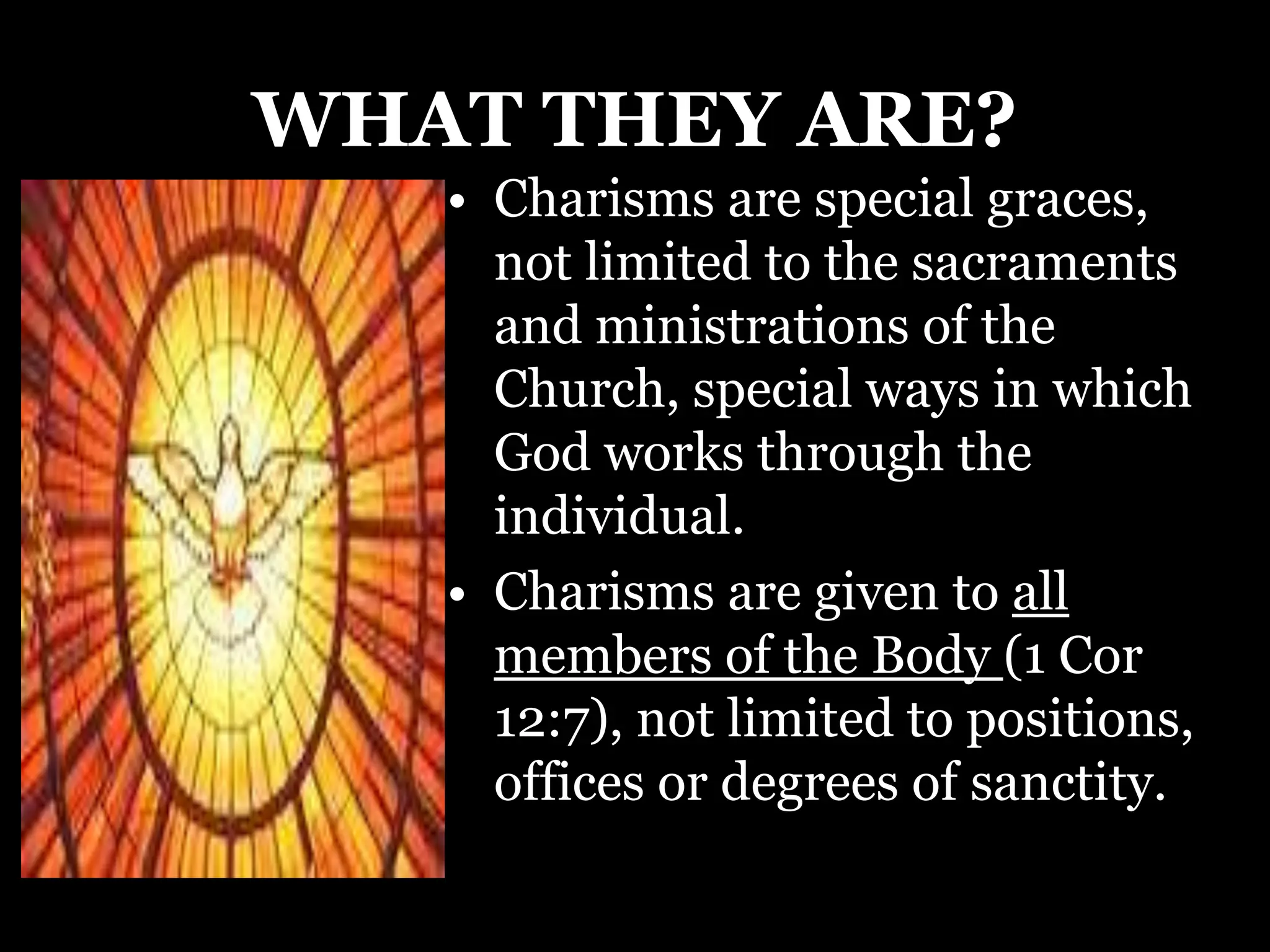 Charisms and spiritual gifts in a catholic context. | PPT