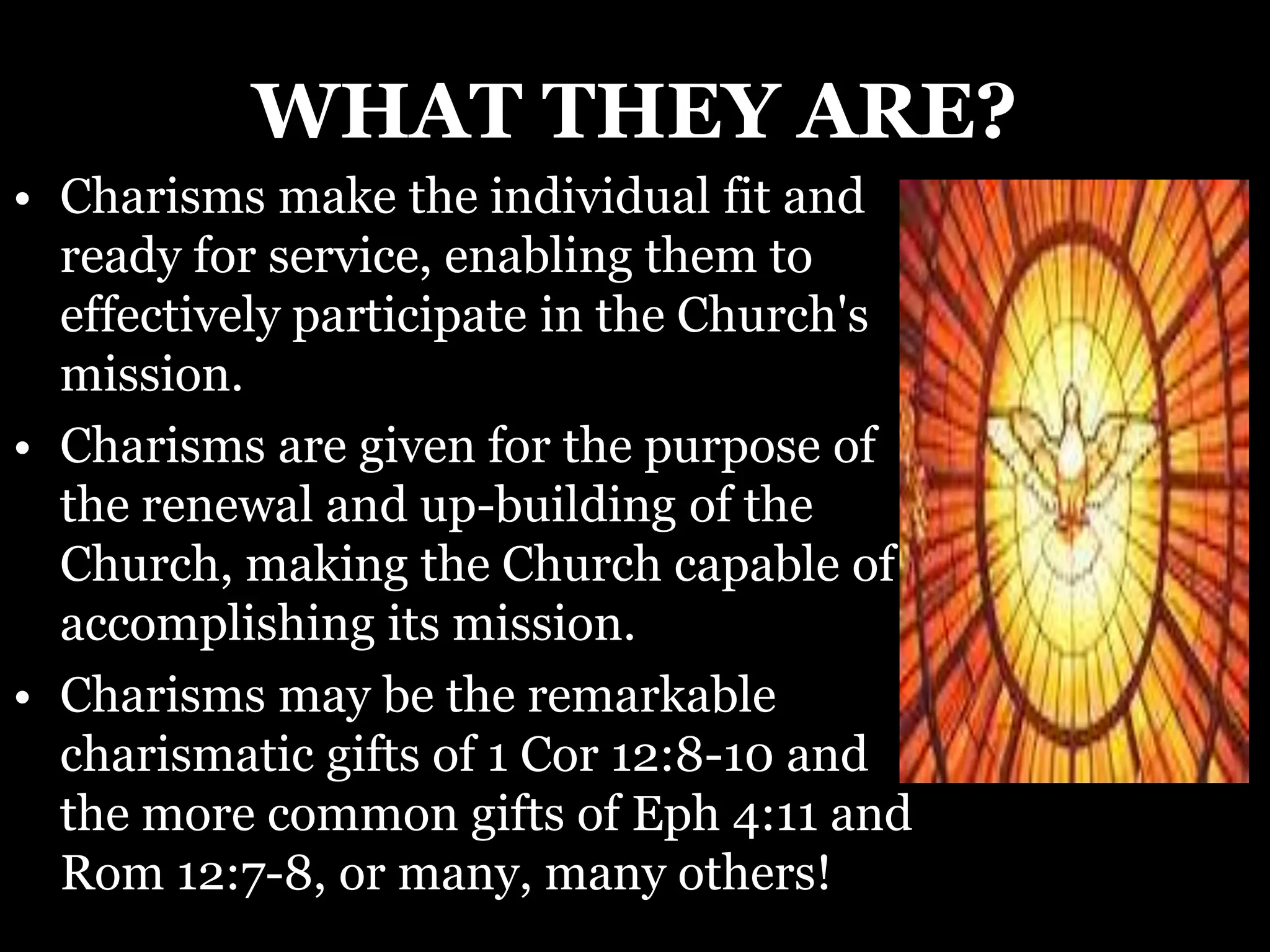 Charisms and spiritual gifts in a catholic context. | PPT