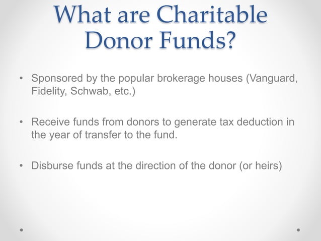 Charitable donor funds | PPT