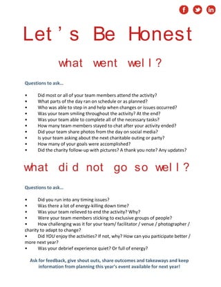 Plan A Company Holiday Charitable Activity - TeamBonding | PPT