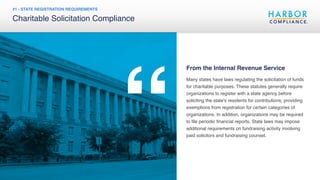 Charitable Solicitation: What Does it Take to be Compliant? | PDF ...