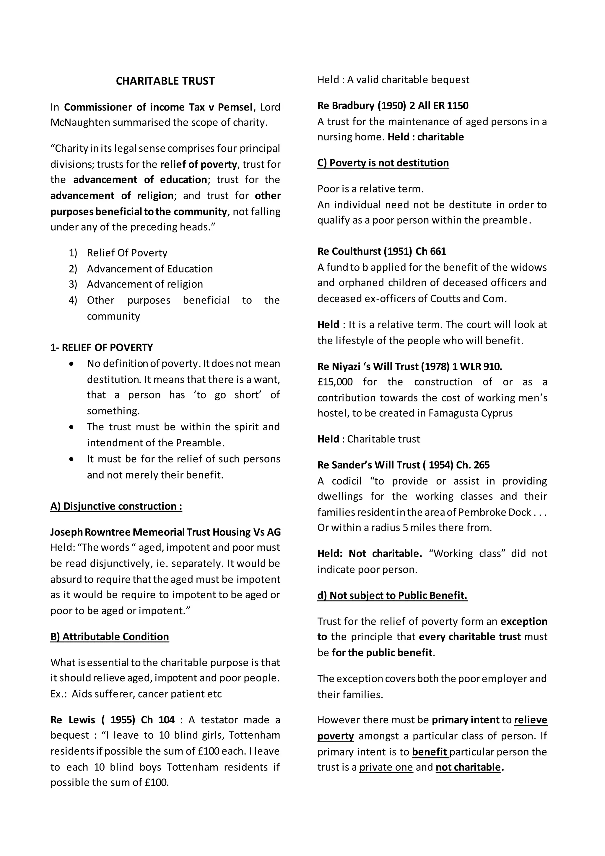 Charitable trust (short notes) | DOCX