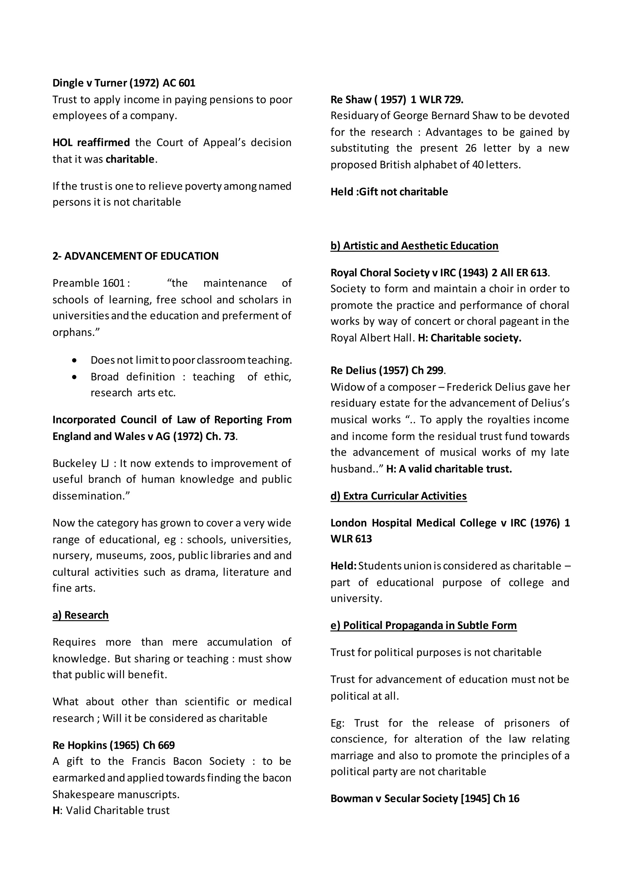 Charitable trust (short notes) | DOCX