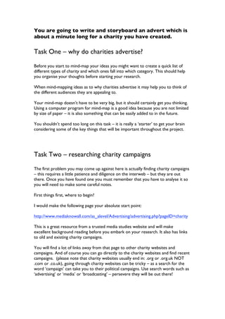 Charity ad part two pre prod | PDF