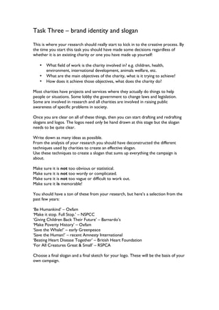 Charity ad part two pre prod | PDF