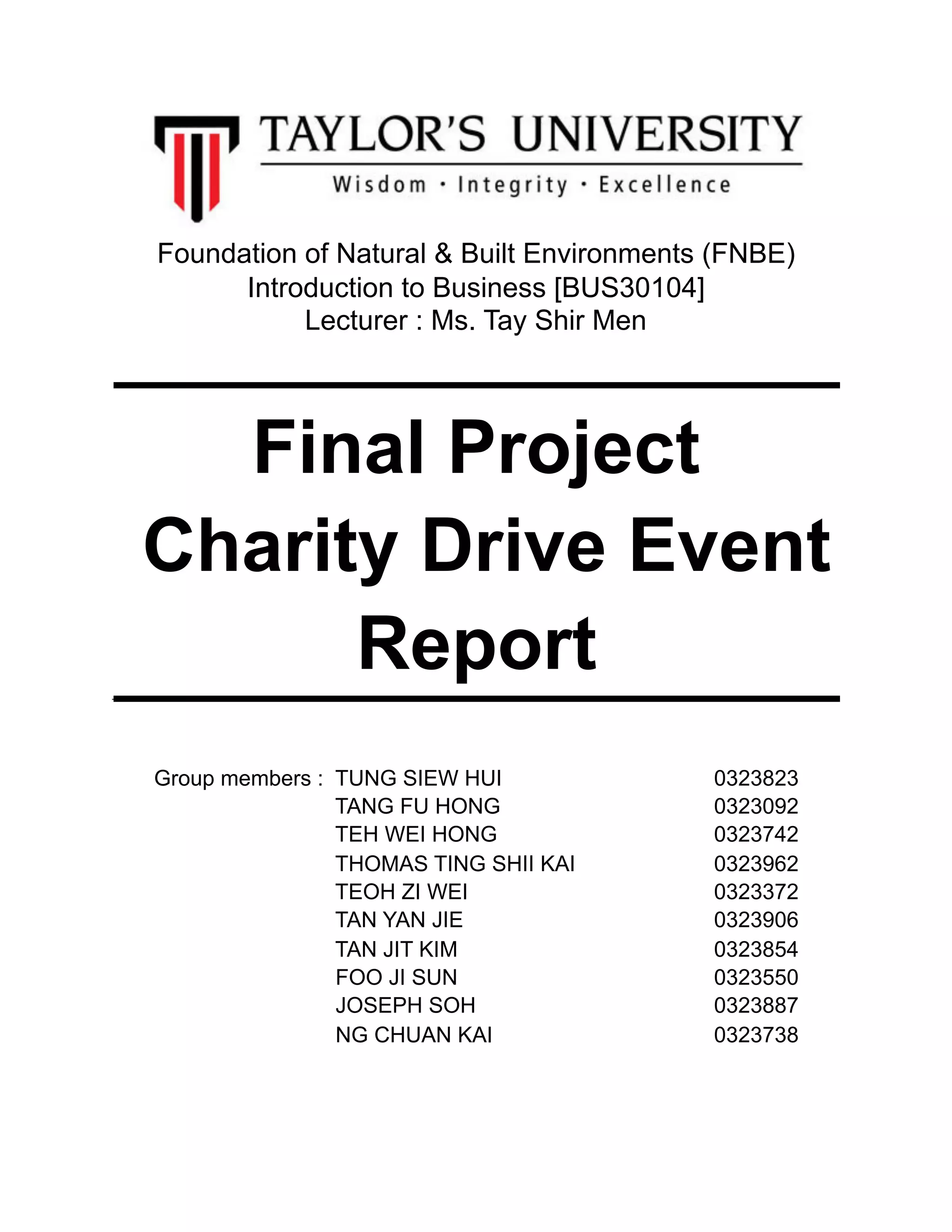 Charity drivereport | PDF