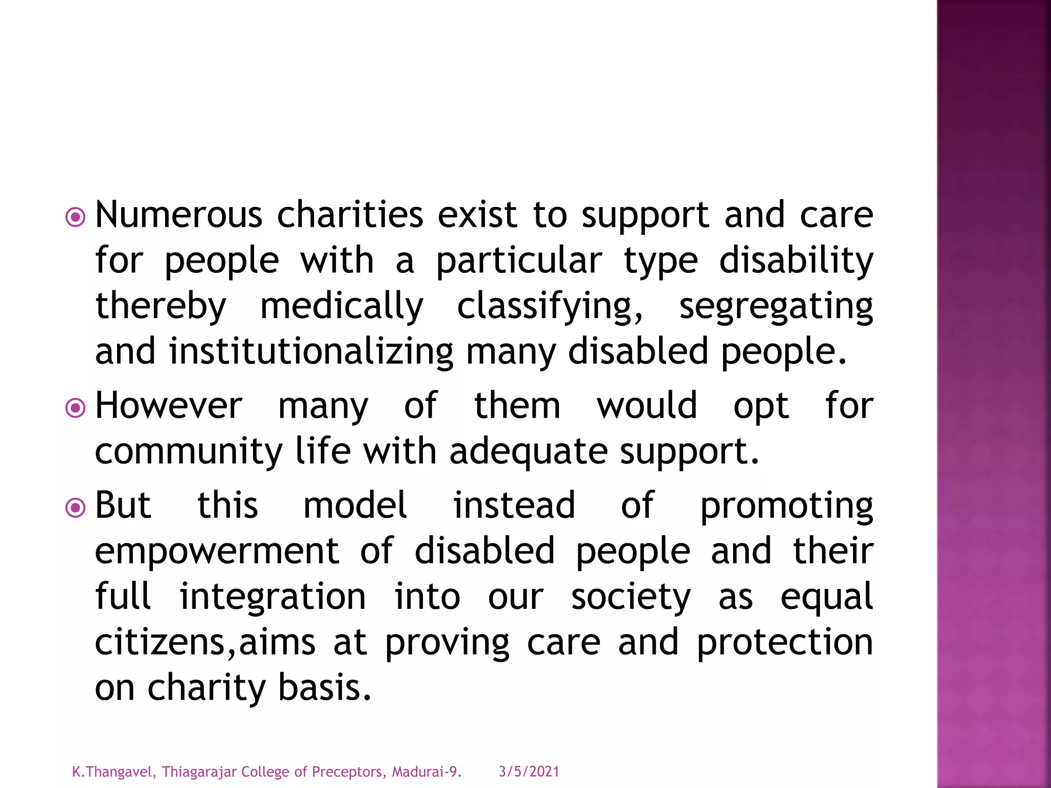 CHARITY MODEL OF DISABILITY | PPTX