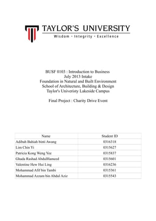 Charity report | DOC