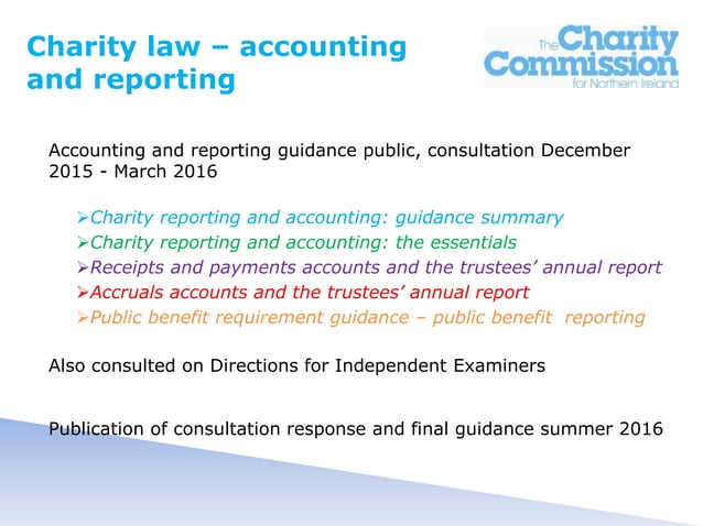 Charity Reporting Regulations | PPTX | Government Support and Welfare ...