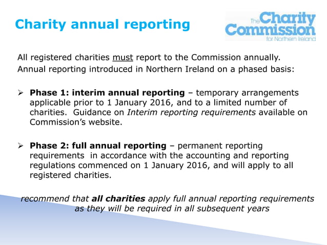 Charity Reporting Regulations | PPTX | Government Support and Welfare ...