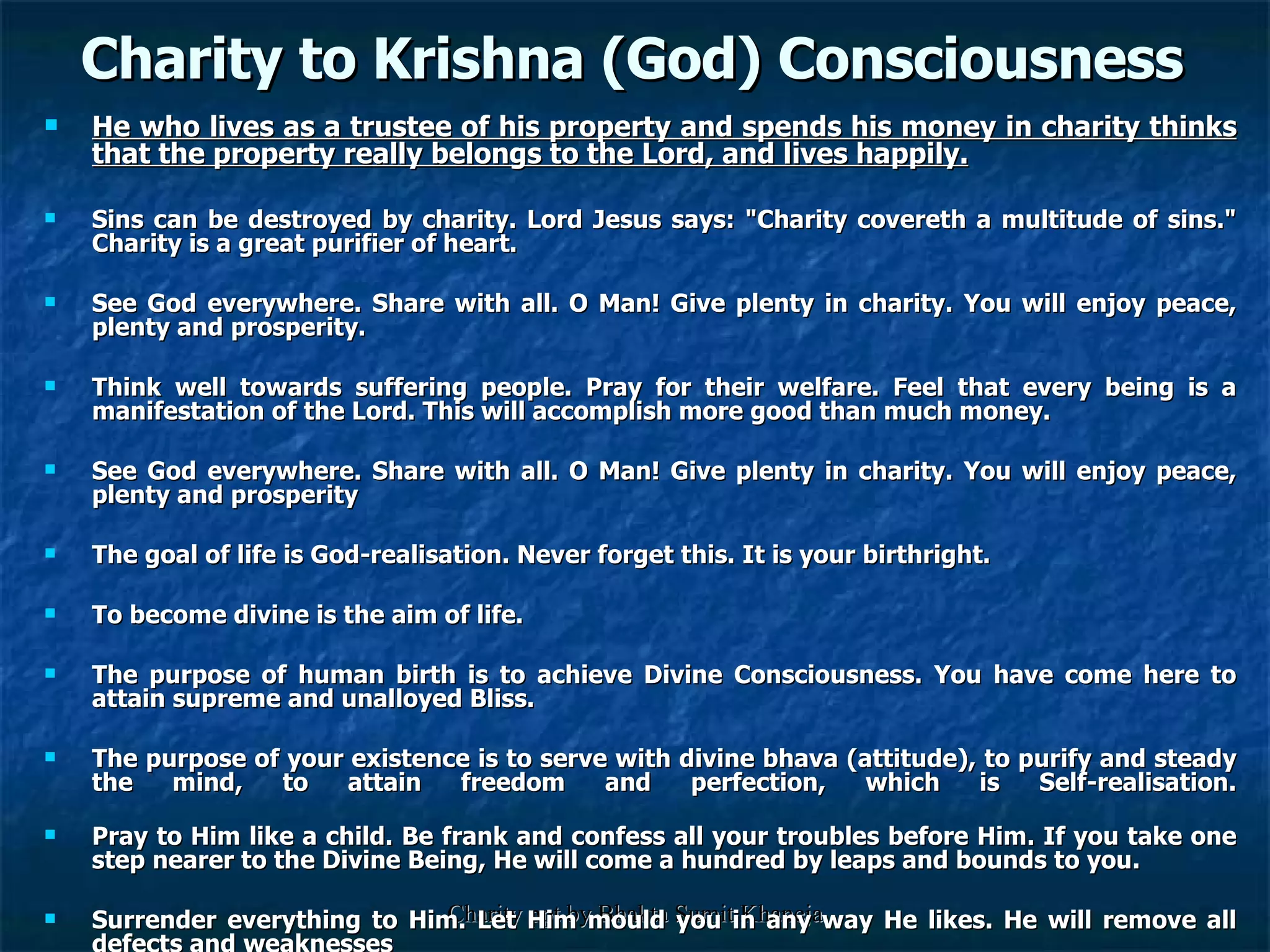 Charity To Iskcon | PPT