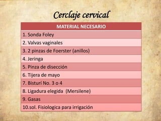 Charla de cerclaje cervical | PPTX