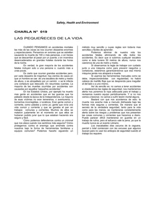 Charlas diarias de seguridad de 5 minutos | PDF