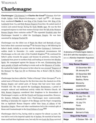 Charlemagne wikipedia | PDF