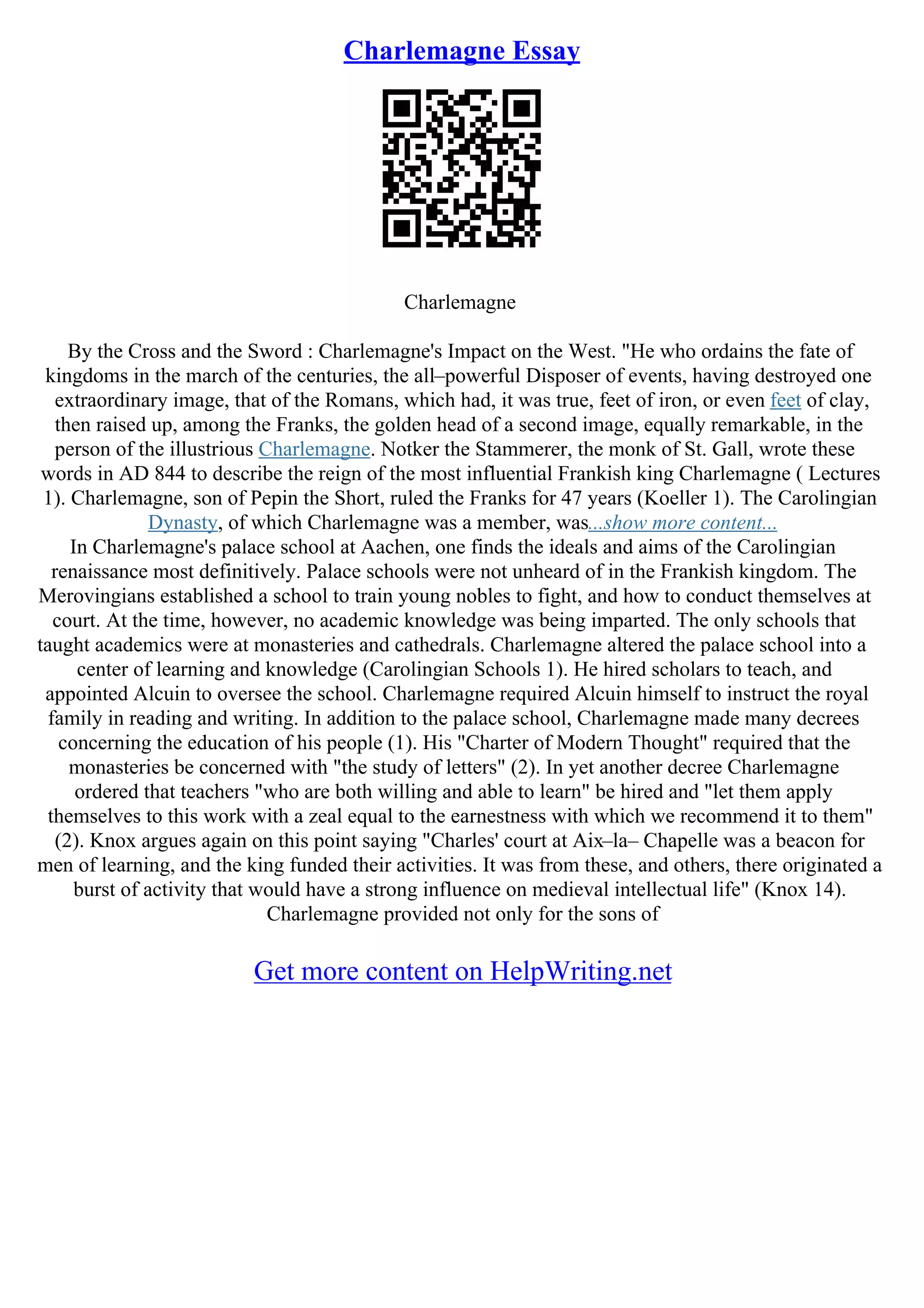 Charlemagne Essay | PDF