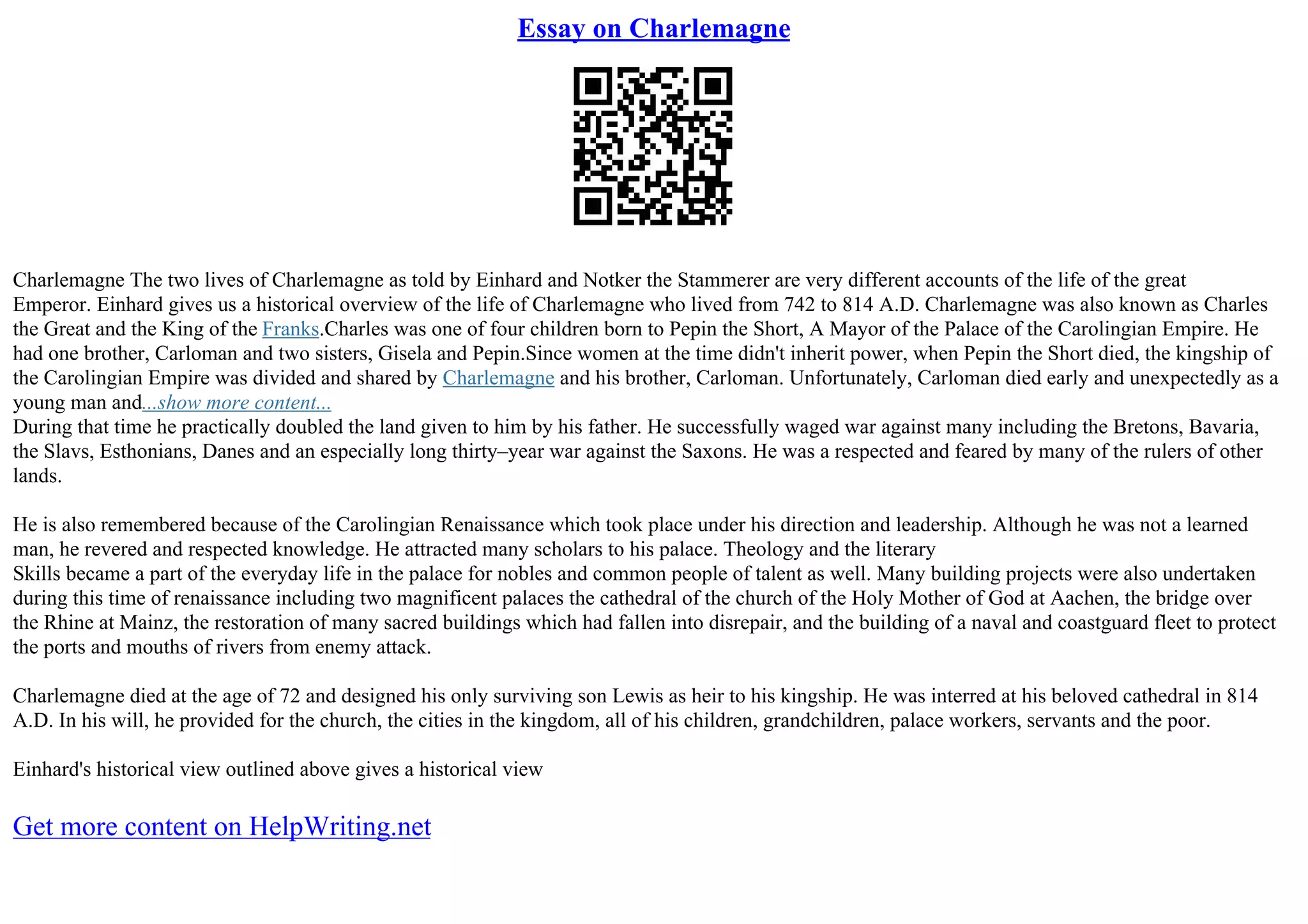 Charlemagne Essay | PDF