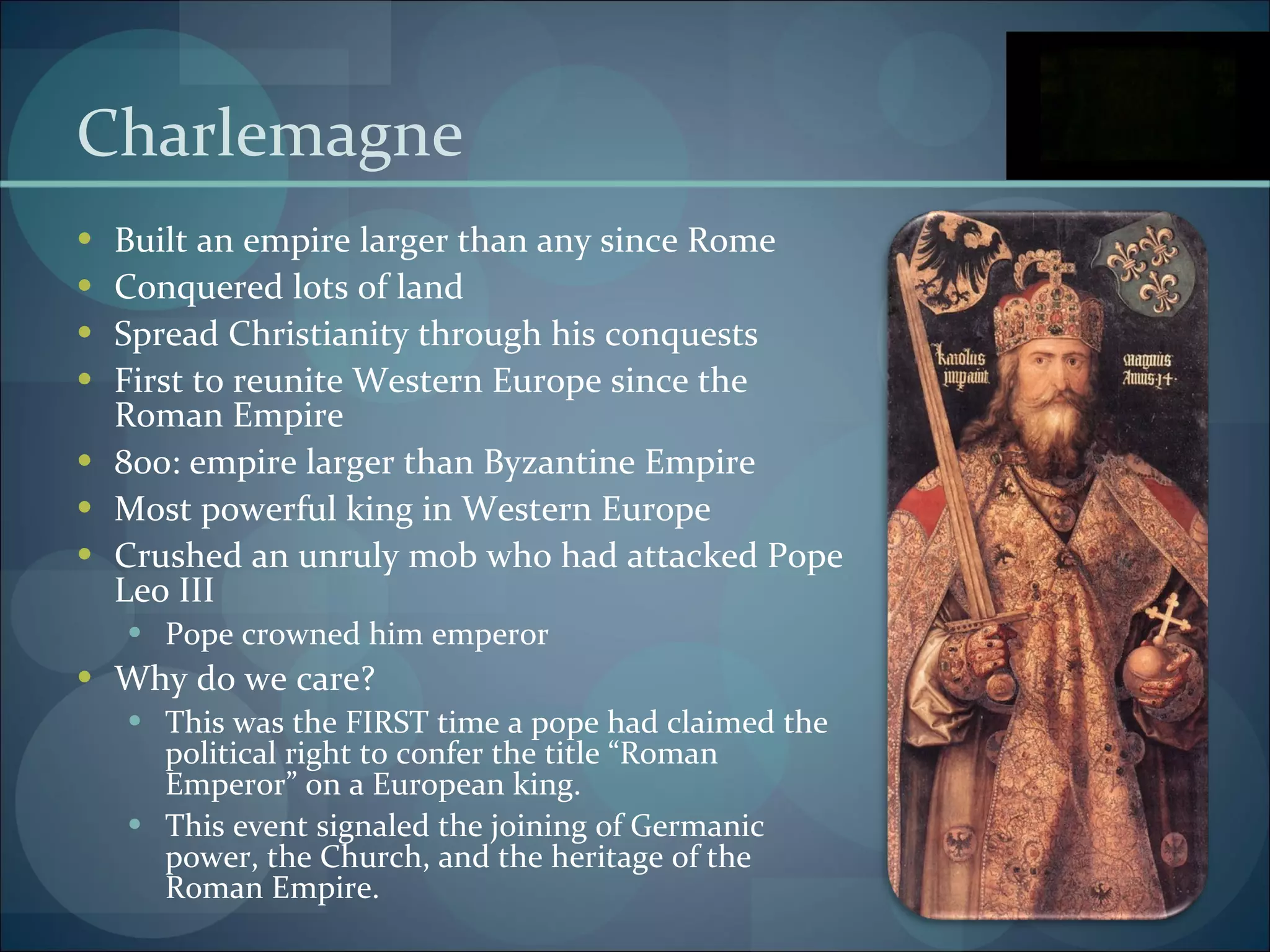 Charlemagne unites germanic kingdoms | PPT | Christianity | Religion ...