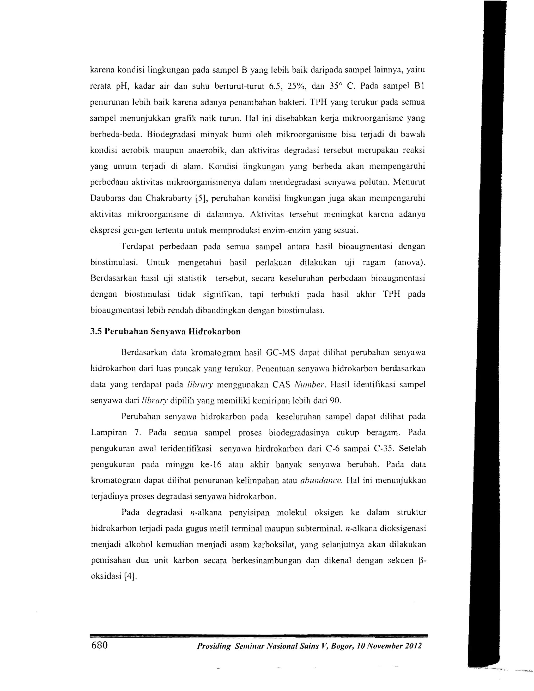 BIOREMEDIASI SENYAWA HIDROKARBON PADA TANAH TERCEMAR LIMBAH MINYAK BERA ...