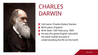 CHARLES-DARWIN-THEORY grade 10 lesson 3rd q | PPTX