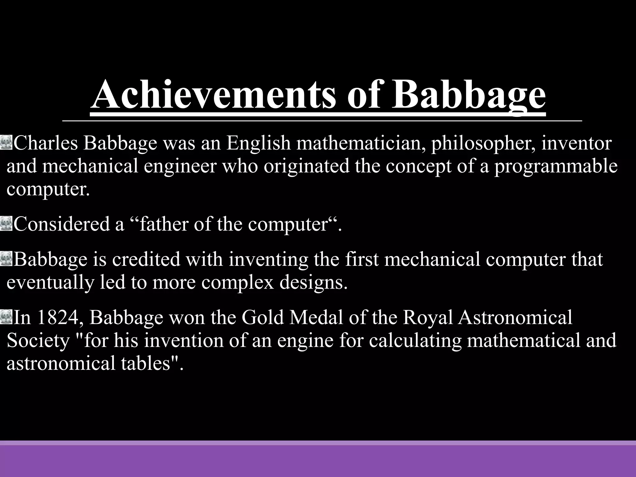 Charles babbage - Father of Computing. | PPTX