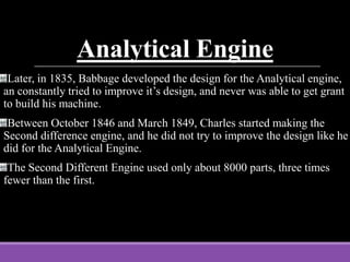 Charles Babbage First Programmable Computer