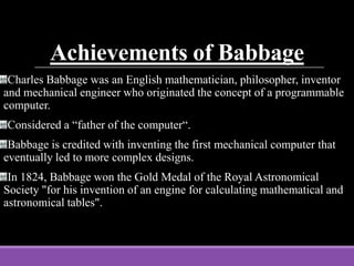 Charles Babbage Father Of Computer