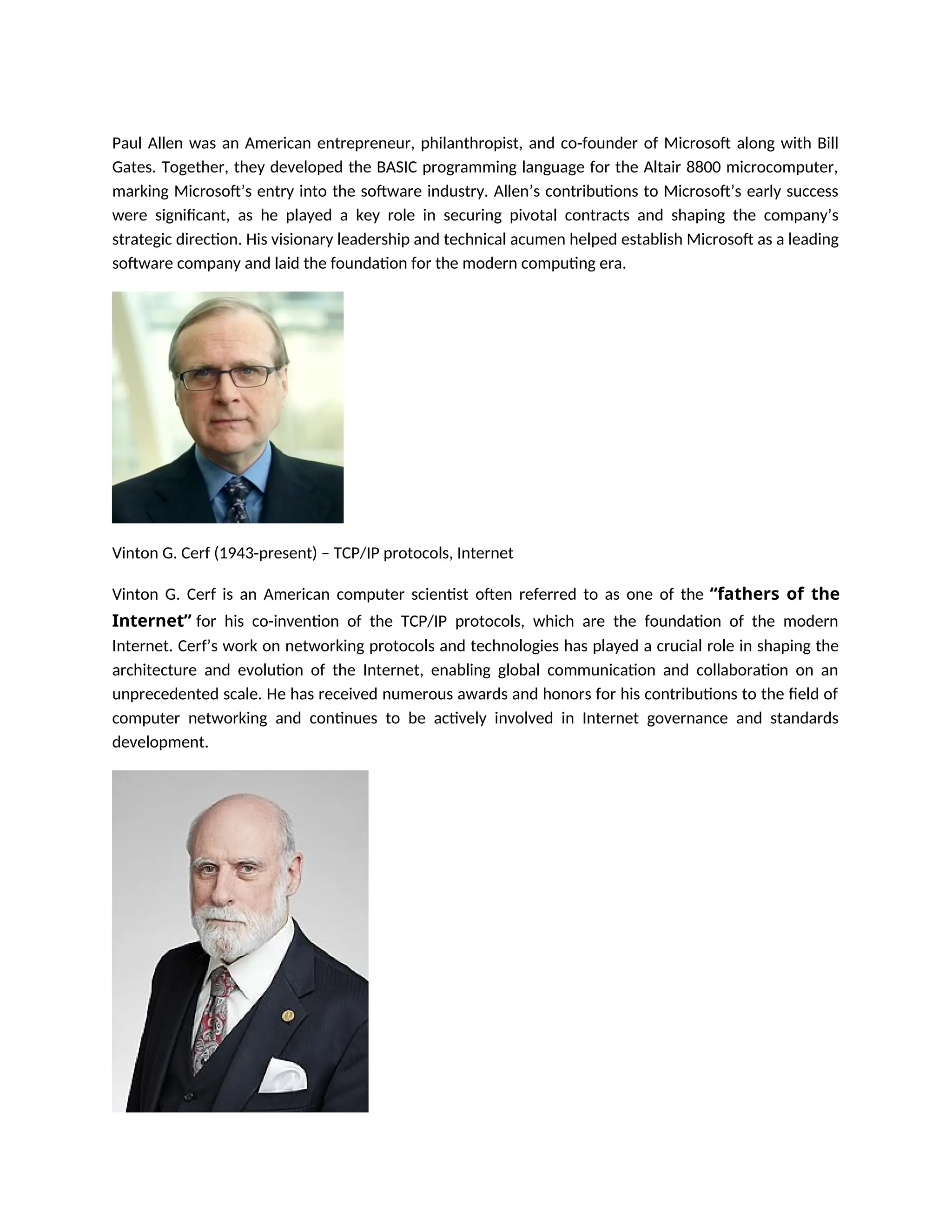 World Famous Computer Scientist Name and Their Inventions | DOCX