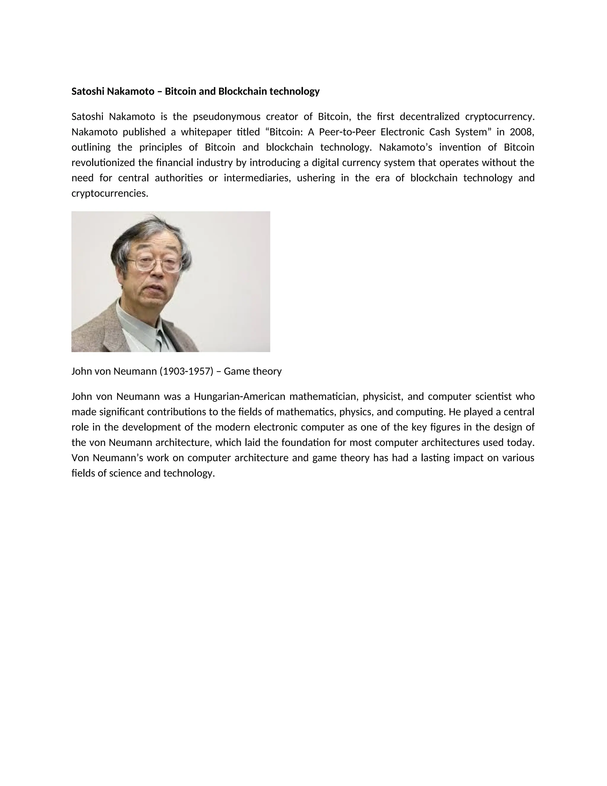 World Famous Computer Scientist Name and Their Inventions | DOCX