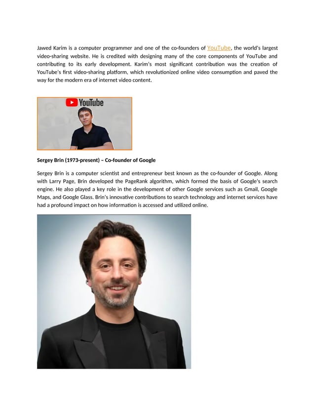 World Famous Computer Scientist Name and Their Inventions | DOCX