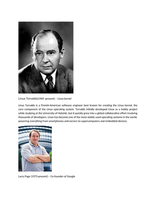 World Famous Computer Scientist Name and Their Inventions | DOCX