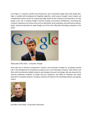 World Famous Computer Scientist Name and Their Inventions | DOCX